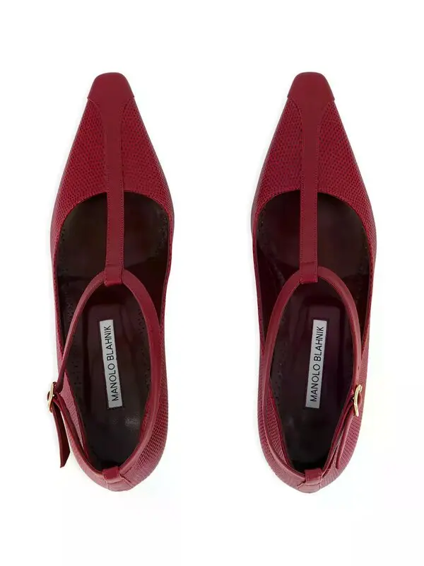 Manolo Blahnik T-bar Leather Pumps