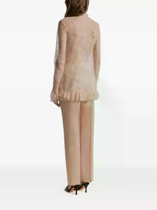 Alberta Ferretti Ruffled Lace Blouse