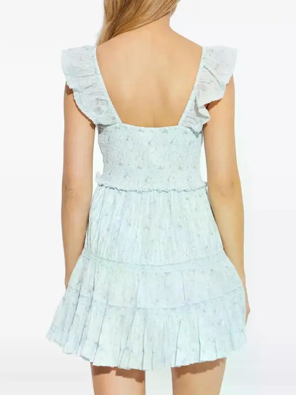 LoveShackFancy Presline Ruffled Floral-print Mini Dress