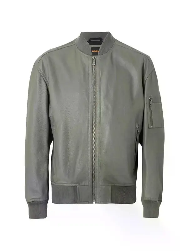 BOSS Jakri Ribbed Leather Jacket