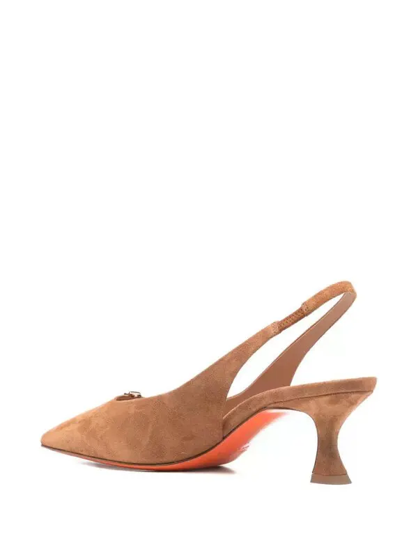 Santoni Suede Slingback Pumps