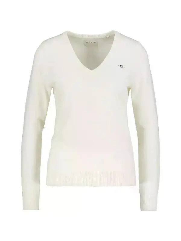 Gant V-neck Long Sleeve Sweater - Neutrals