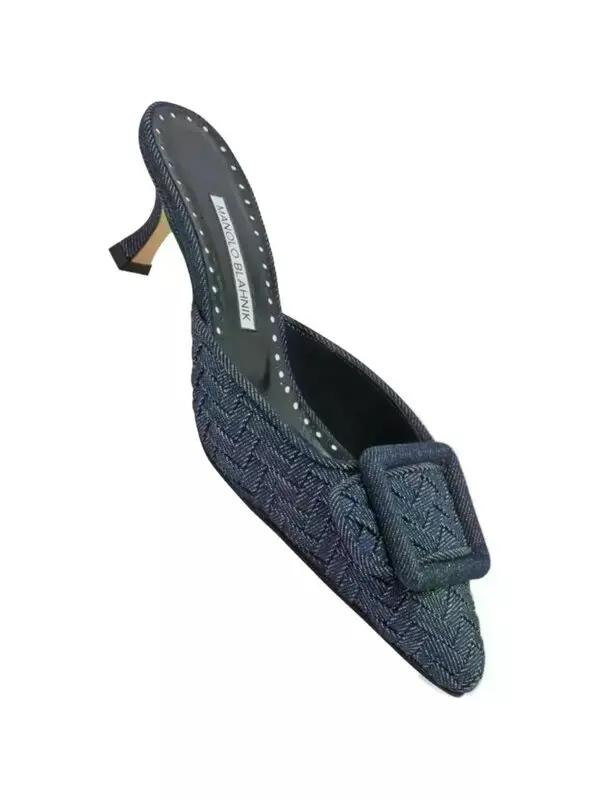 Manolo Blahnik Buckle Pointed Mules