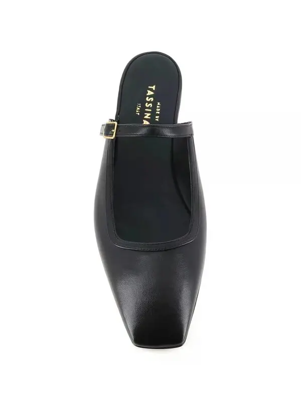 TASSINARI Cloe Leather Mules - Black