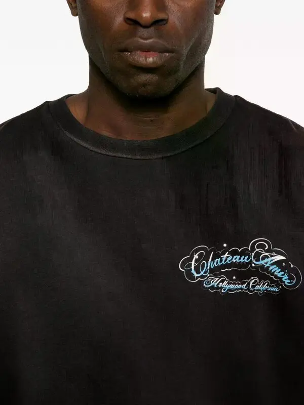 Amiri Crystal Chateau Script Oversized T-shirt