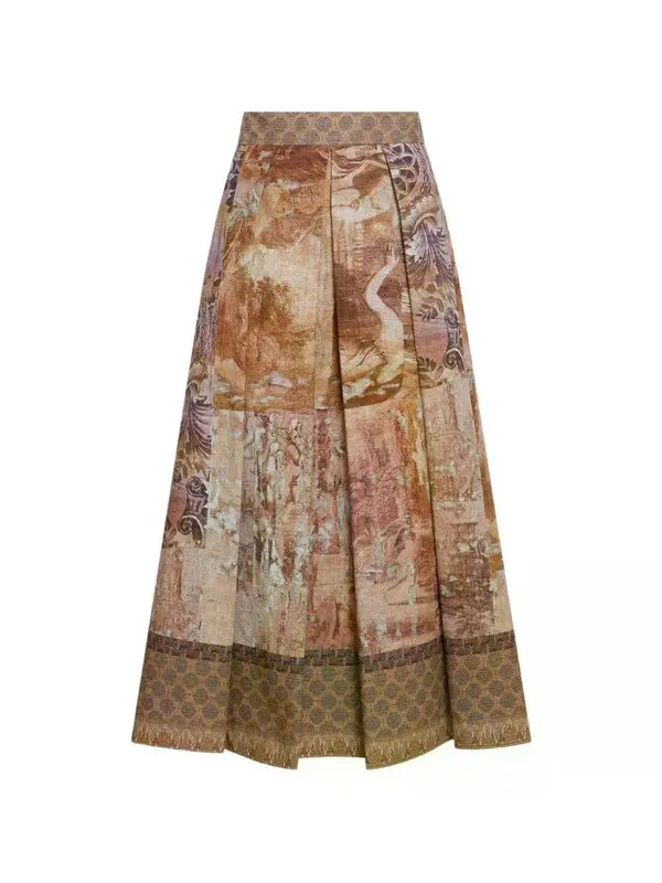 PIERRE-LOUIS MASCIA Salato Printed Pleated Skirt