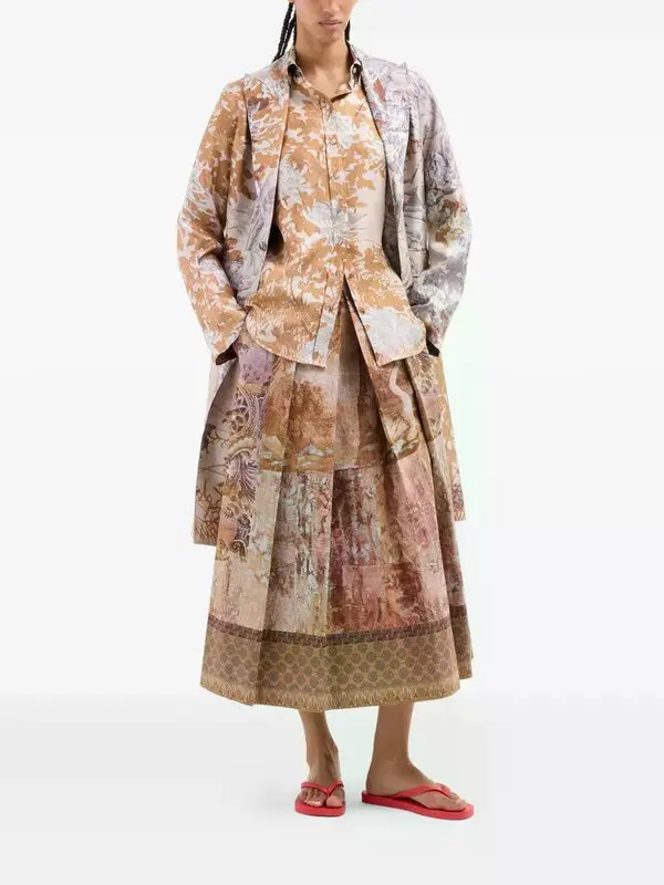 PIERRE-LOUIS MASCIA Salato Printed Pleated Skirt