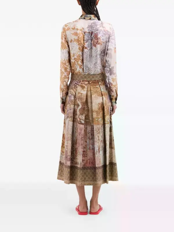 PIERRE-LOUIS MASCIA Salato Printed Pleated Skirt