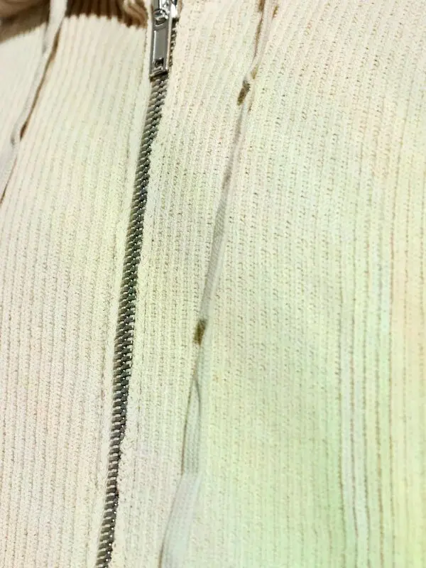 Rick Owens Ribbed Knit Zip-up Hoodie