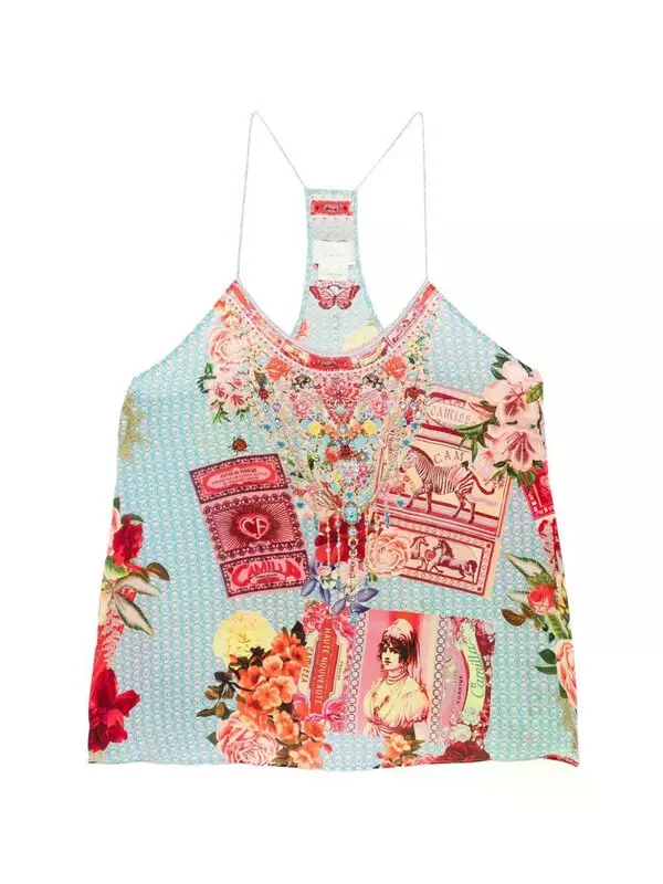 Camilla Papers And Curious Capers T-back Shoestring Top
