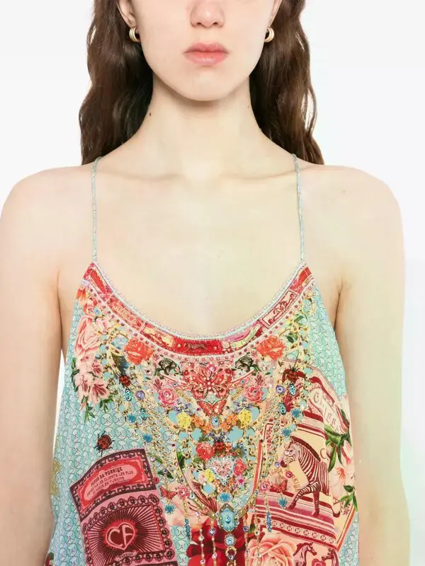 Camilla Papers And Curious Capers T-back Shoestring Top