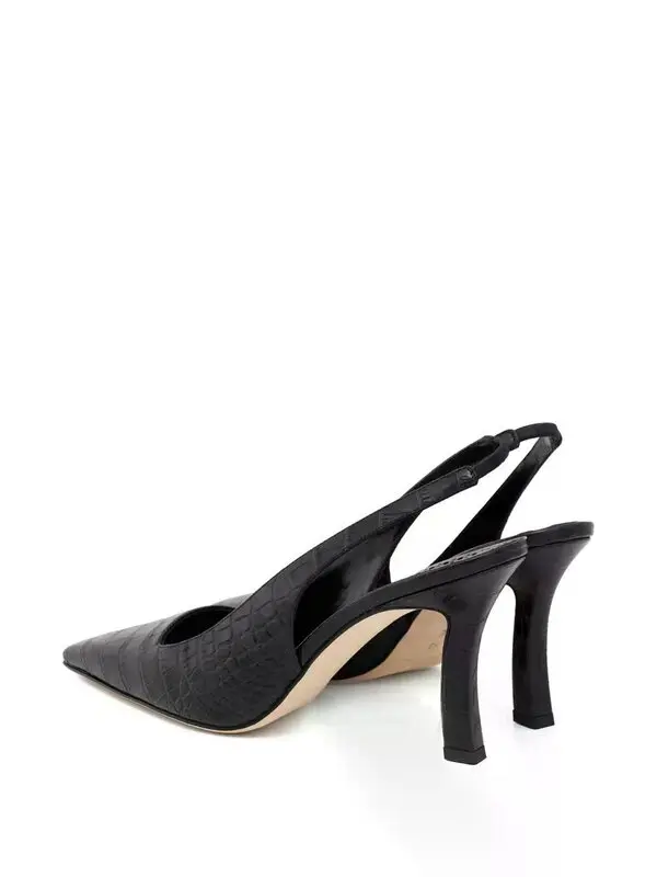 Manolo Blahnik Moirasli Embossed Pointed-toe Pumps - Black