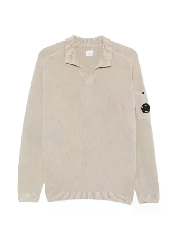 C.P. COMPANY Logo-patch V-neck Sweater