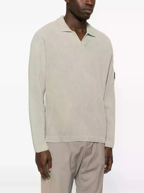 C.P. COMPANY Logo-patch V-neck Sweater