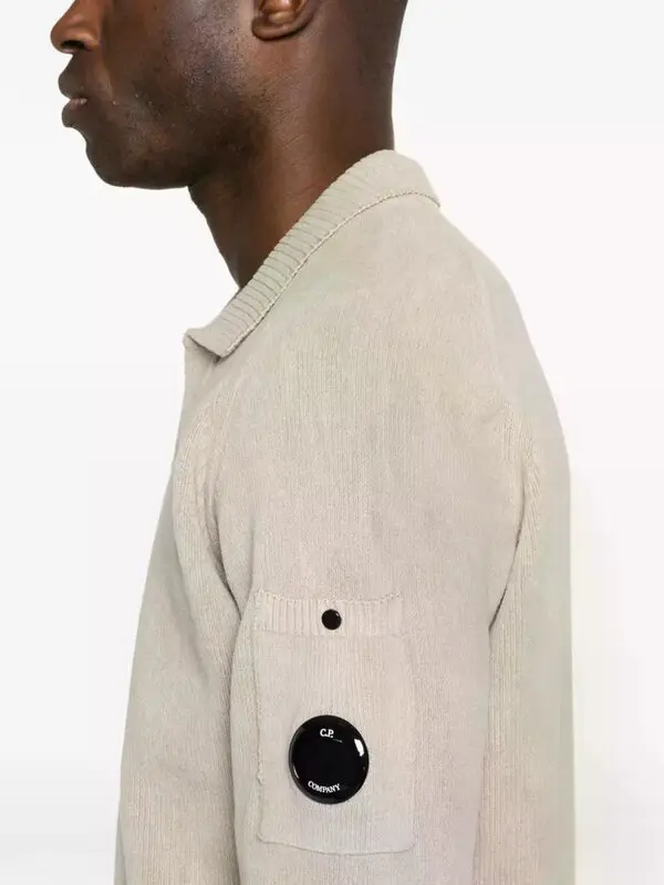 C.P. COMPANY Logo-patch V-neck Sweater