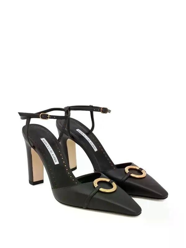 Manolo Blahnik Pointed-toe Buckled Leather Pumps - Black