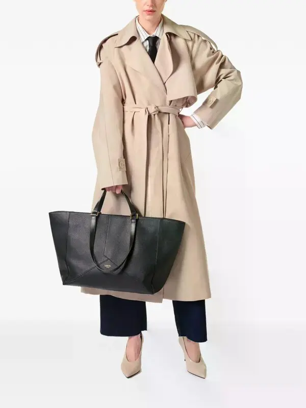 LANCEL Leather Envelope Tote Bag - Black
