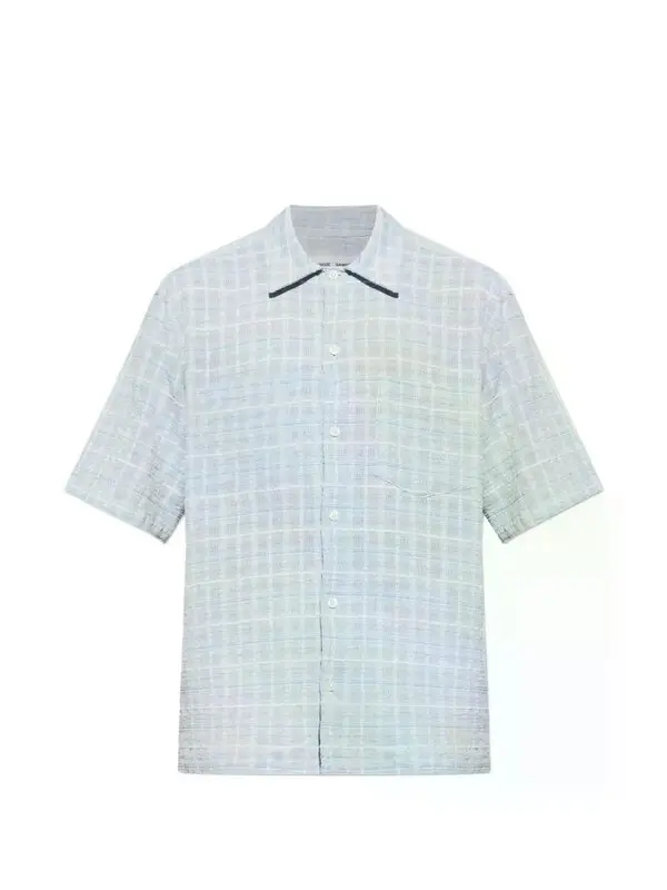 SAMSOE SAMSOE Checked-pattern Chest-pocket Shirt - Blue