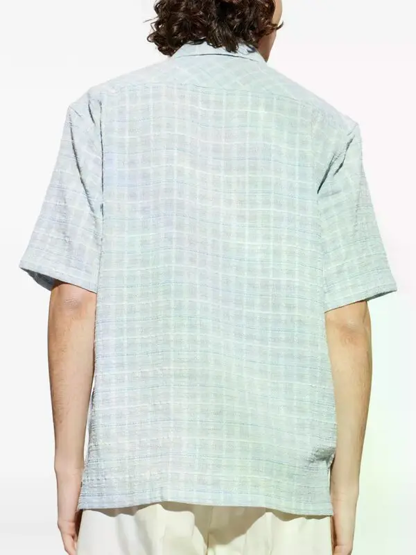 SAMSOE SAMSOE Checked-pattern Chest-pocket Shirt - Blue
