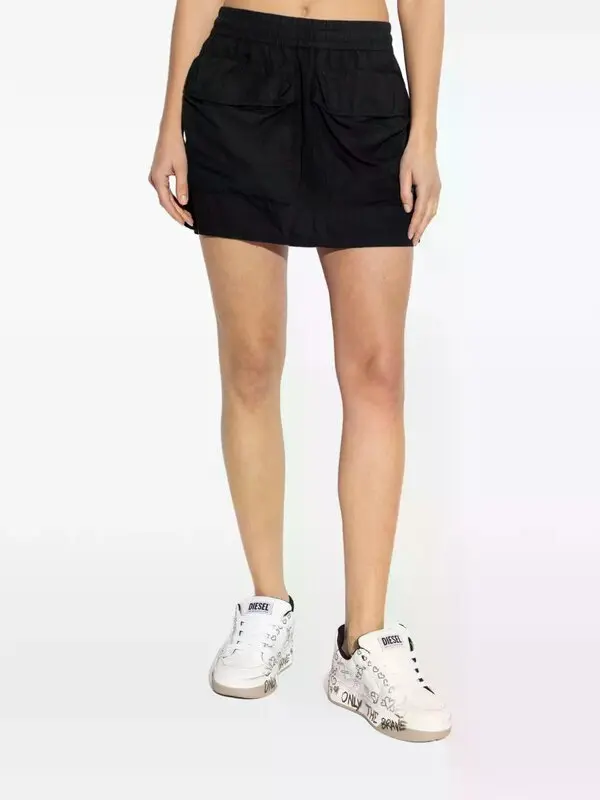 DIESEL® Pocket Drawstring Mini Skirt - Black