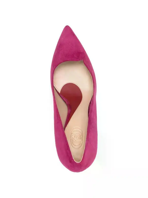 Liu Jo Suede Court Shoes With Gold-tone Heel Detail - Pink