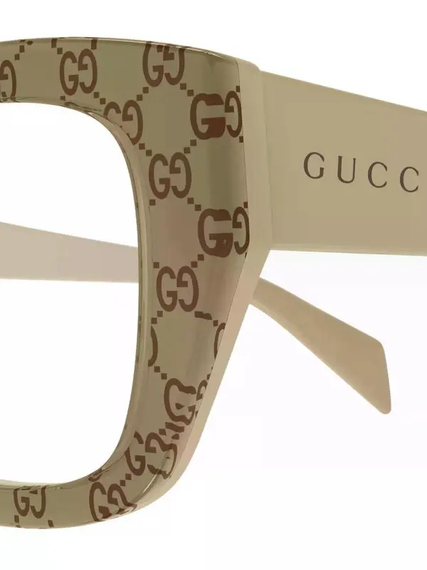 Gucci Gg2021o Patterned Glasses - Neutrals