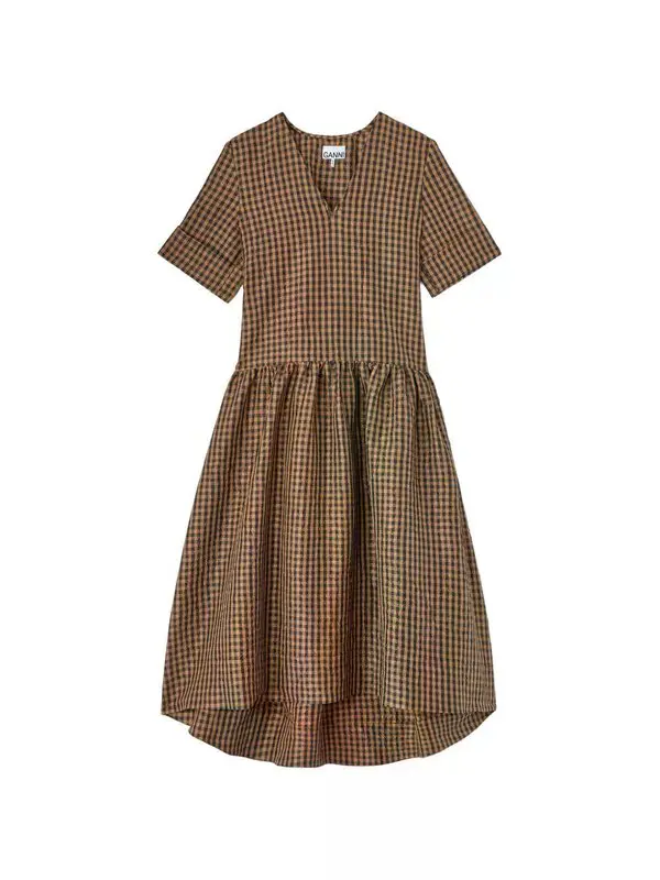 GANNI Check-pattern Mini Dress