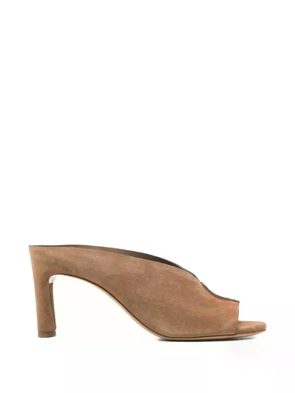 DEL CARLO Suede Block Heel Sandals