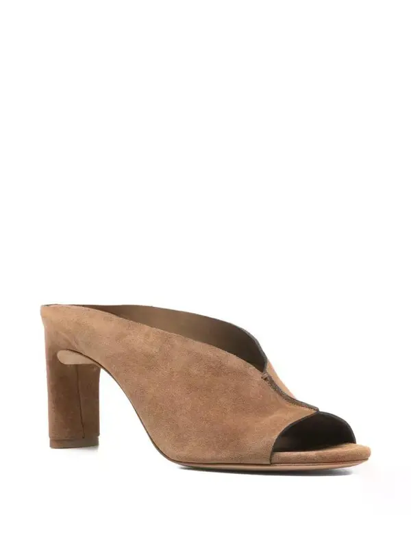 DEL CARLO Suede Block Heel Sandals