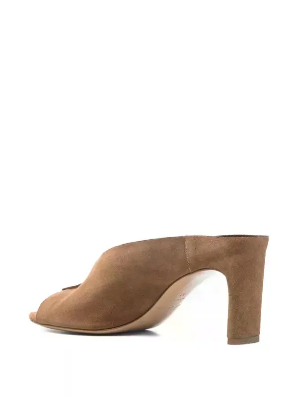 DEL CARLO Suede Block Heel Sandals