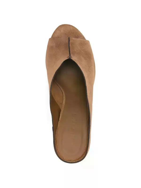 DEL CARLO Suede Block Heel Sandals