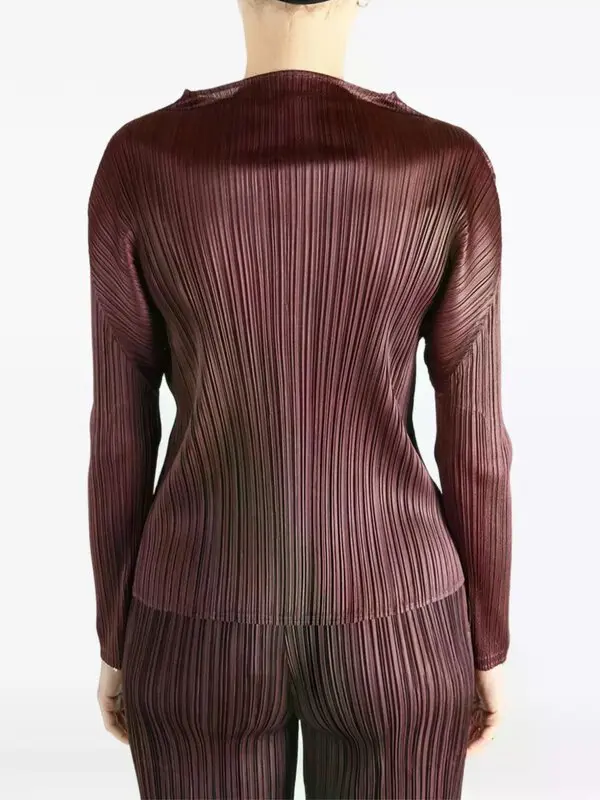 Issey Miyake Pleated Long-sleeve Top