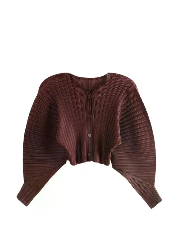 Issey Miyake Pleated Buttoned Cardigan