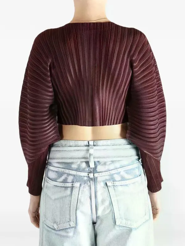 Issey Miyake Pleated Buttoned Cardigan