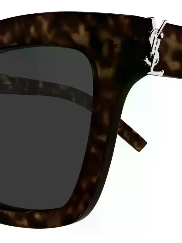 Saint Laurent Square Frame Logo Plaque Sunglasses