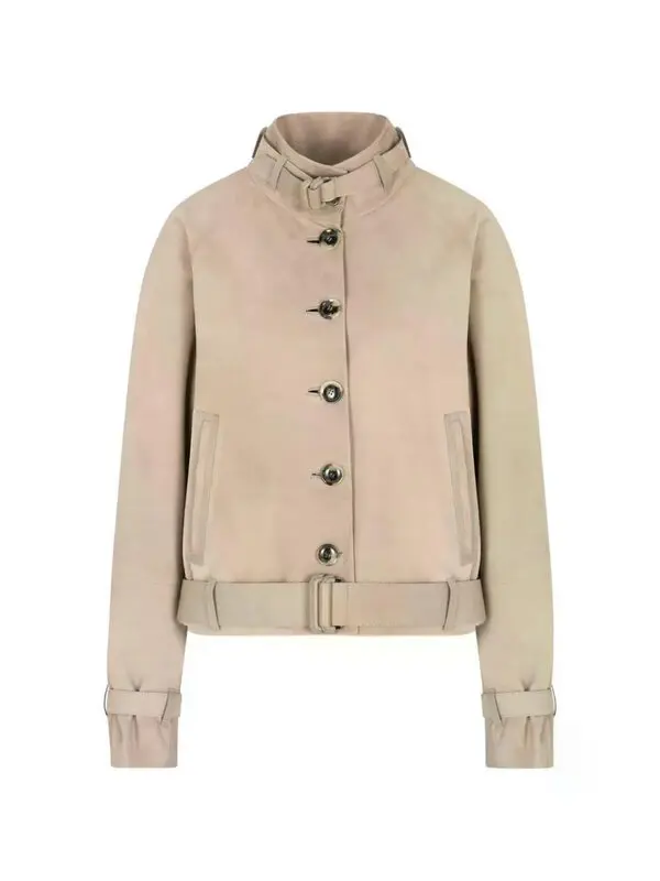 Giorgio Armani Stand-collar Leather Jacket