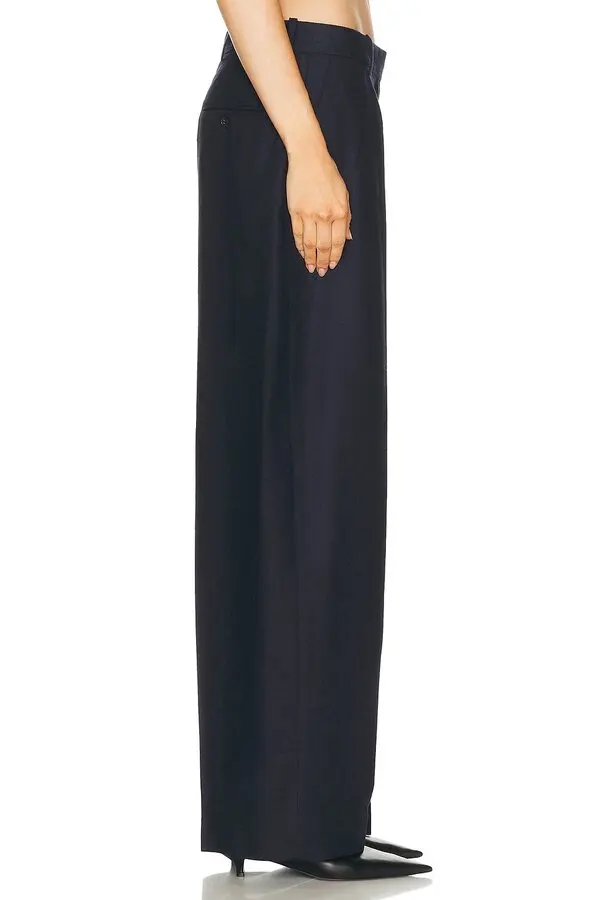 TOTEME Wide Flannel Trousers - Navy