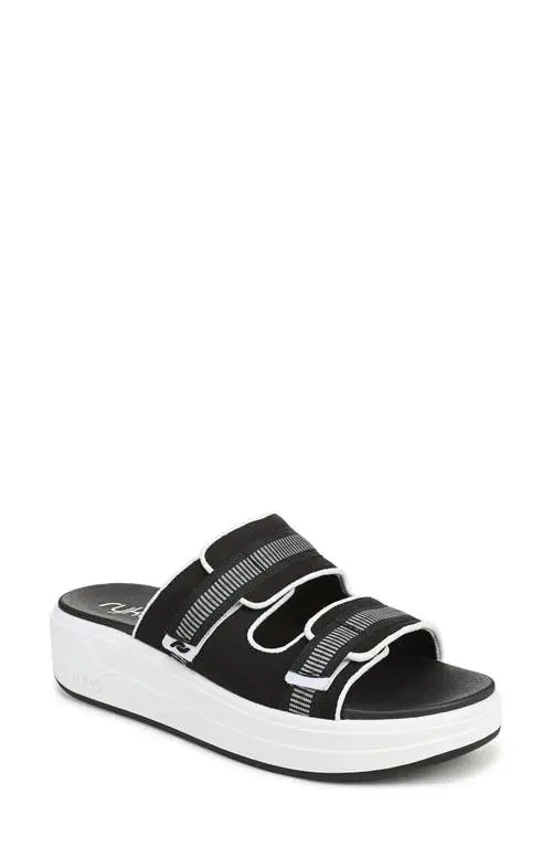 RYKA Platform Slide Sandal - Black