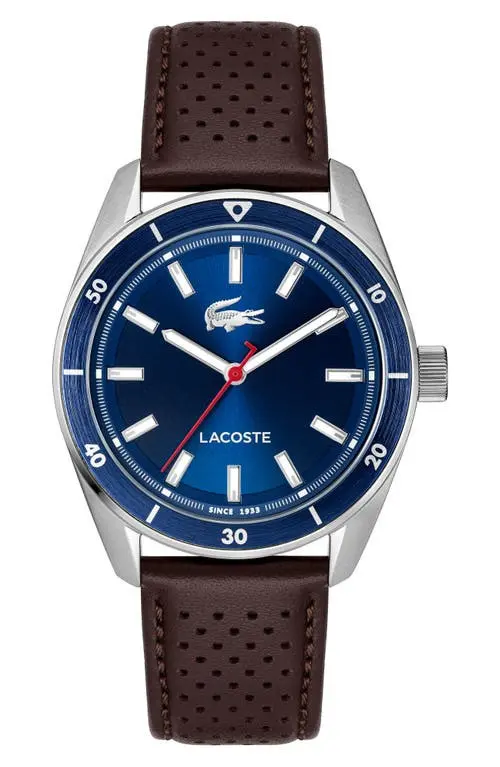 Lacoste Boston Leather Strap Watch - Brown