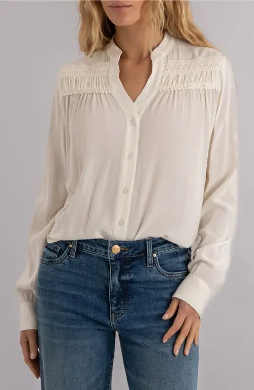 Kut From The Kloth Adrie Lace Trim Top - Ivory