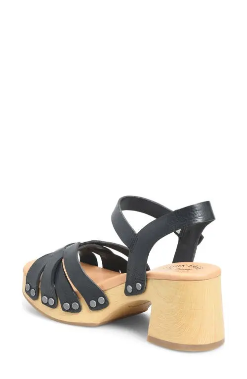 KORK-EASE® Ester Platform Sandal - Black Leather
