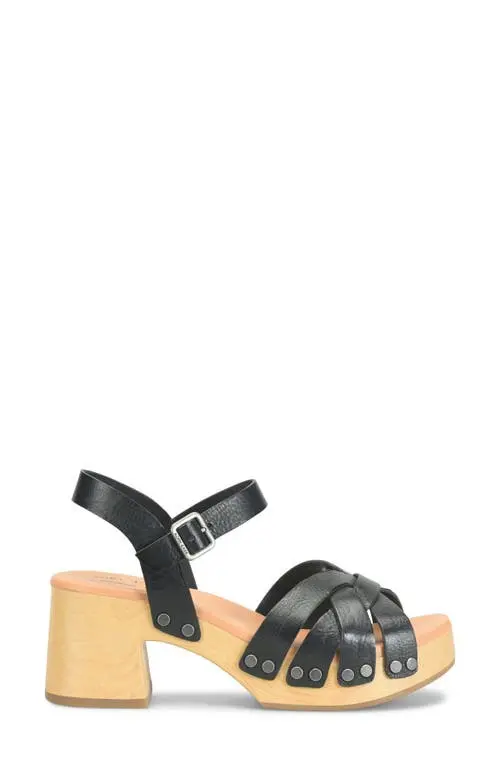 KORK-EASE® Ester Platform Sandal - Black Leather