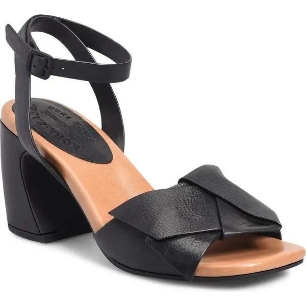 Kork-Ease® Brooke Ankle Strap Sandal - Black Leather