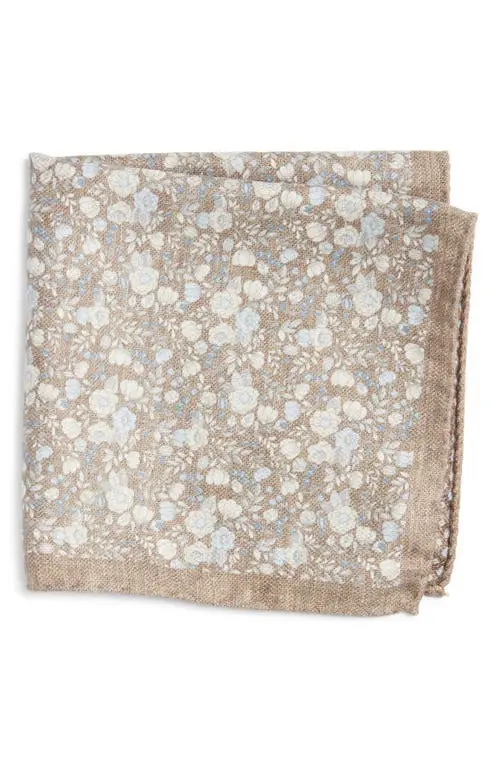 JACK VICTOR Yukon Reversible Silk Pocket Square - Brown