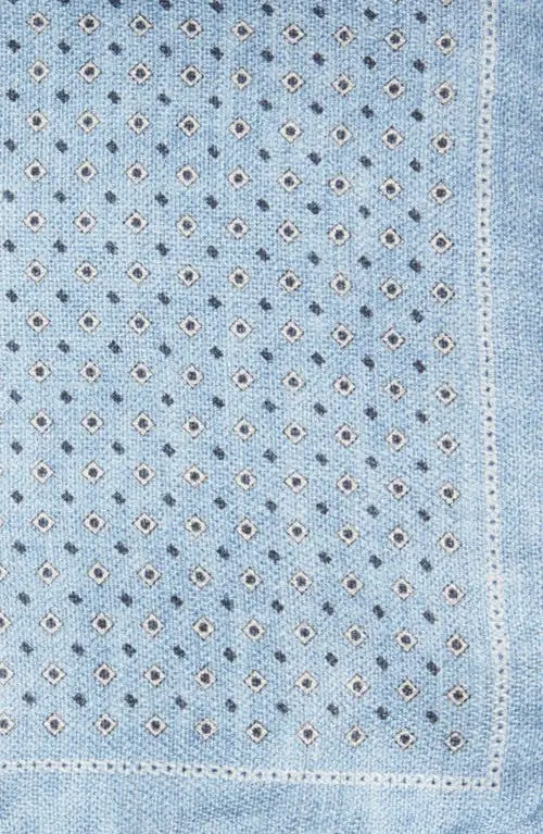 JACK VICTOR Muriel Reversible Silk Pocket Square - Blue