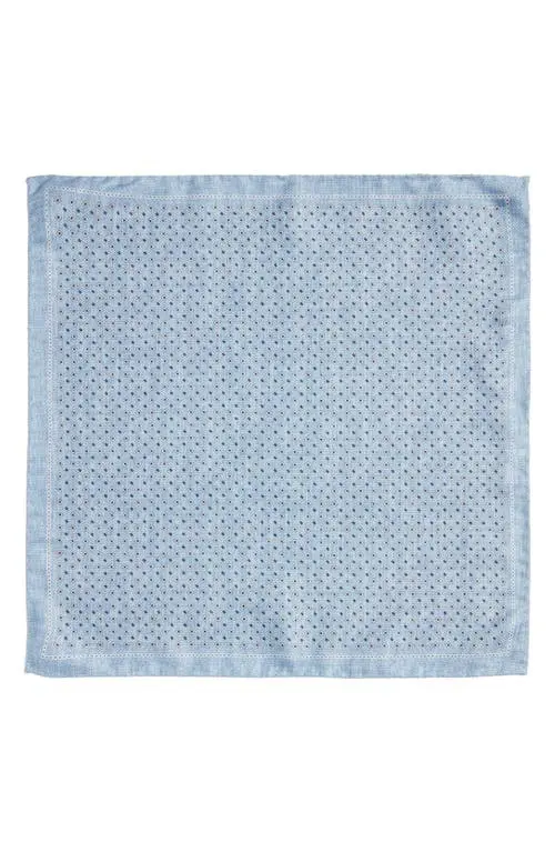 JACK VICTOR Muriel Reversible Silk Pocket Square - Blue