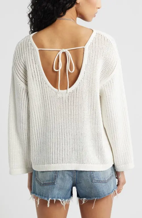 Bp. Cotton Open Stitch Sweater - Ivory