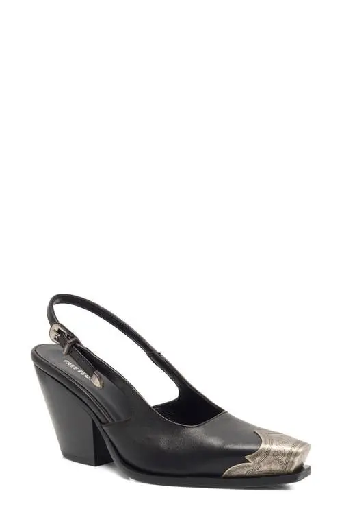 Free People Brayden Slingback Pump - Black Tide Leather