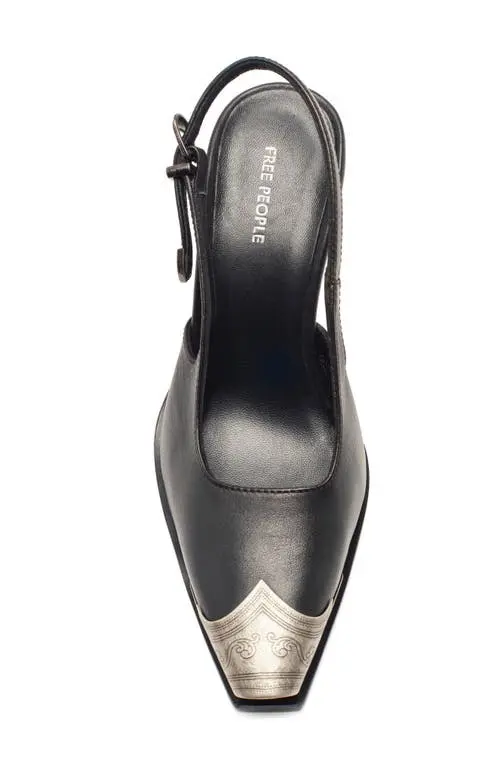 Free People Brayden Slingback Pump - Black Tide Leather