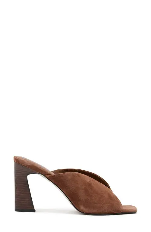 REISS Tiffany Suede Slide Sandal - Tan